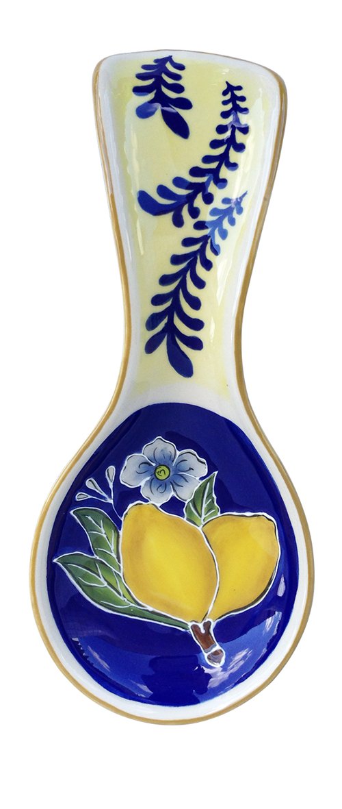 Blue Sky Ceramic Lemon Spoon Rest, Multicolor