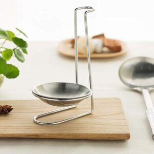 Stainless Steel Spoon Rest Holder,Long Handle Vertical Saving Soup Ladles Holders Ladle Rest Soup Ladle Holder