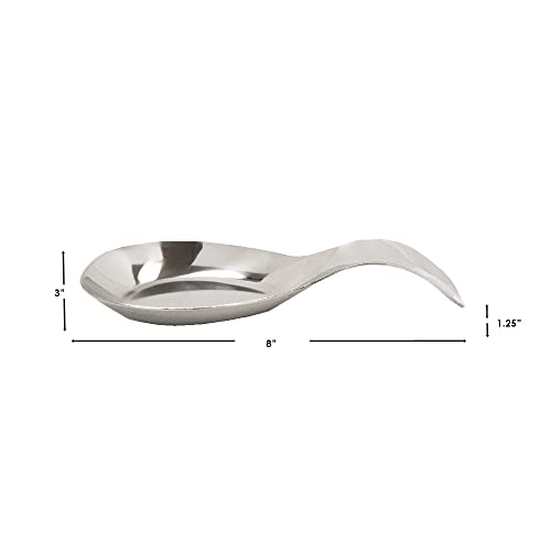 Home Basics Stainless Steel Spoon Rest, Kitchen Spoon Utensil Holder, Dishwasher Safe, Silver