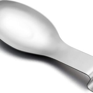 Stainless Steel Spoon Rest,Spoon Holder for Stove Top,Spatula Ladle Holder,Heavy Duty,Utensil Spoon Rest for Kitchen Counter,Dishwasher Safe 3.8 x 9.4 Inch(Silver Color 1PC)