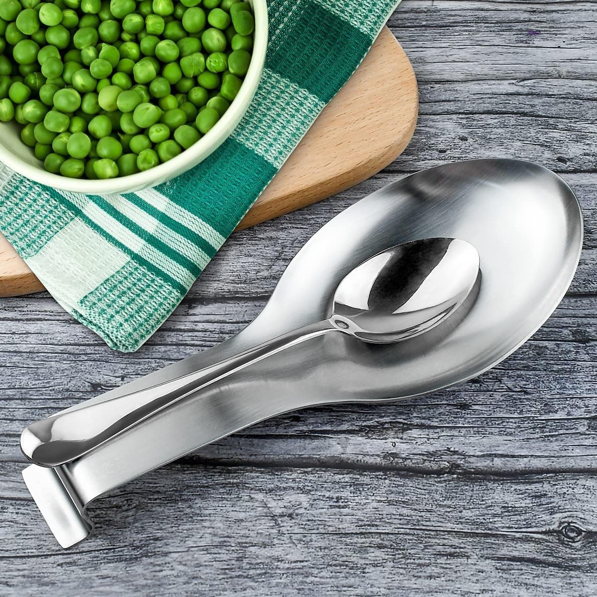 Stainless Steel Spoon Rest,Spoon Holder for Stove Top,Spatula Ladle Holder,Heavy Duty,Utensil Spoon Rest for Kitchen Counter,Dishwasher Safe 3.8 x 9.4 Inch(Silver Color 1PC)