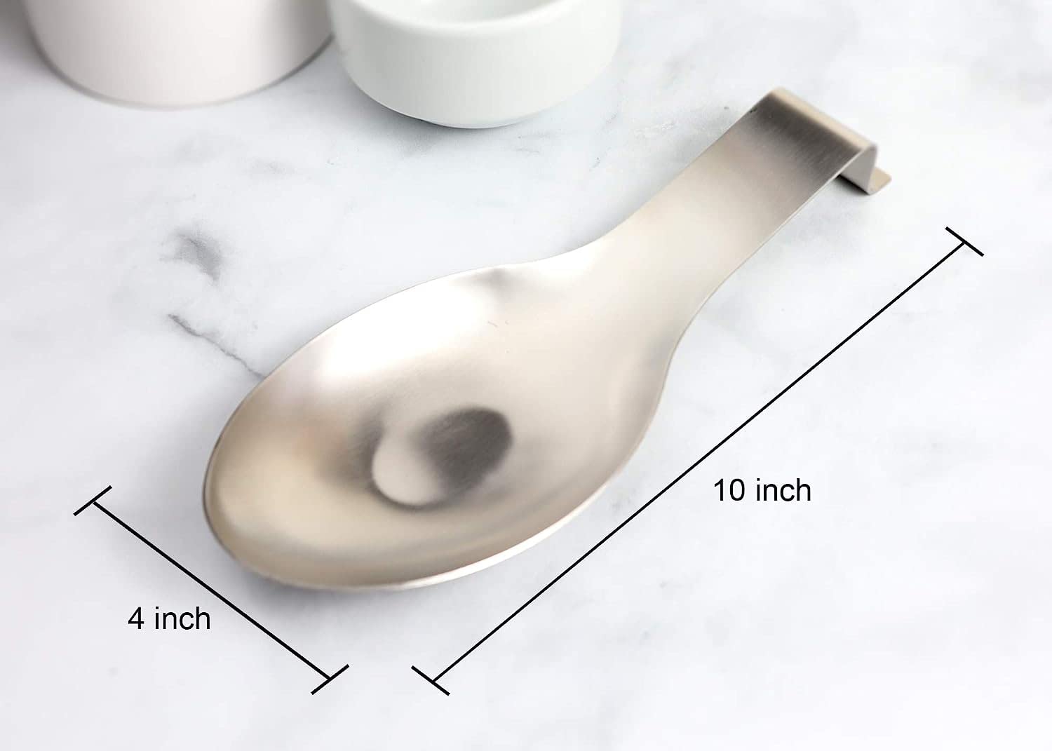 Stainless Steel Spoon Rest,Spoon Holder for Stove Top,Spatula Ladle Holder,Heavy Duty,Utensil Spoon Rest for Kitchen Counter,Dishwasher Safe 3.8 x 9.4 Inch(Silver Color 1PC)