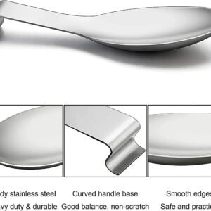 Stainless Steel Spoon Rest,Spoon Holder for Stove Top,Spatula Ladle Holder,Heavy Duty,Utensil Spoon Rest for Kitchen Counter,Dishwasher Safe 3.8 x 9.4 Inch(Silver Color 1PC)