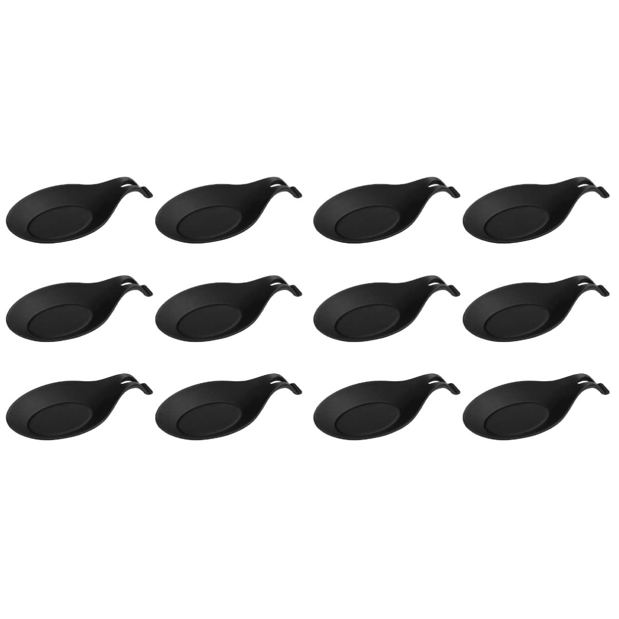 Hemoton Silicone Kitchen Utensils 12 Pcs Spoon Mat Silicone Pot Holders Utensil Holder Hot Pads for Ladle Spoon Holder Stable Spoon Fork Rest Spoon Rest Holder Dining Table Accessories