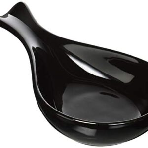 Home Basics Spoon Rest, 10.50" x 4.37" x 1.50", Black