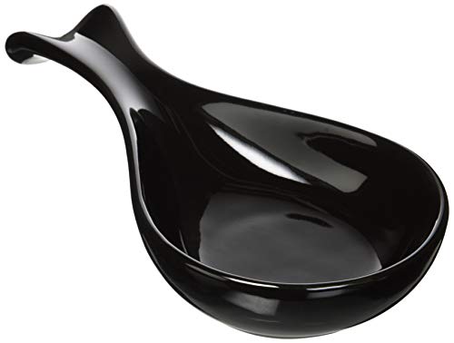 Home Basics Spoon Rest, 10.50" x 4.37" x 1.50", Black