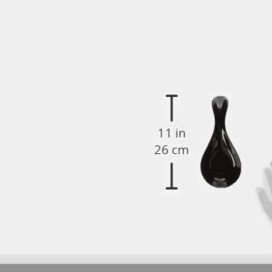 Home Basics Spoon Rest, 10.50" x 4.37" x 1.50", Black