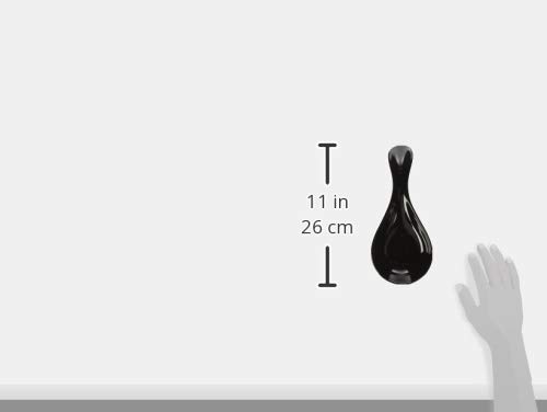 Home Basics Spoon Rest, 10.50" x 4.37" x 1.50", Black