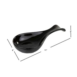 Home Basics Spoon Rest, 10.50" x 4.37" x 1.50", Black