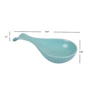 Home Basics Ceramic Spoon Rest (Turquoise)