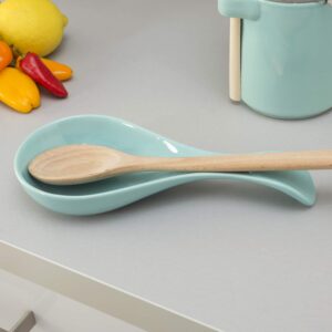 Home Basics Ceramic Spoon Rest (Turquoise)