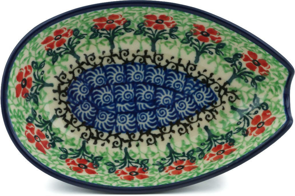 Polish Pottery Spoon Rest 5-inch made by Ceramika Artystyczna (Maraschino Theme)