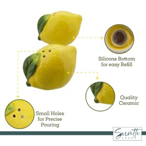 Lemon Salt & Pepper Shakers with Mini Lemon Spoon Rest