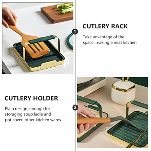 Cabilock 1pc Spatula Rack Kitchen Storage Rack Pot Cover Holder Cooking Utensils Holder Shelves Brackets Spoon Rest Utensil Drying Holder Cutlery Rack Soup Ladle Storage Holder Vertical Pp