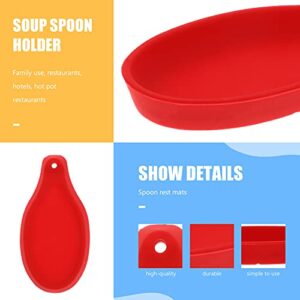 Cabilock 2pcs Spoon Rest Silicone Soup Ladle Silicone Holder Silicone Spatula Rest Utensil Holder Cooking Spoon Holder Chopsticks Rest Chopstick Rest