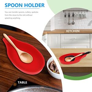 Cabilock 2pcs Spoon Rest Silicone Soup Ladle Silicone Holder Silicone Spatula Rest Utensil Holder Cooking Spoon Holder Chopsticks Rest Chopstick Rest