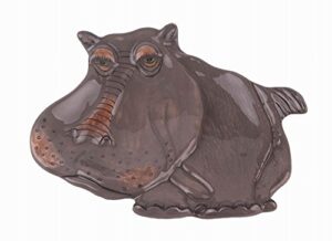 blue sky ceramic 6.5"x5.5"x1" hippo spoon rest, multi color