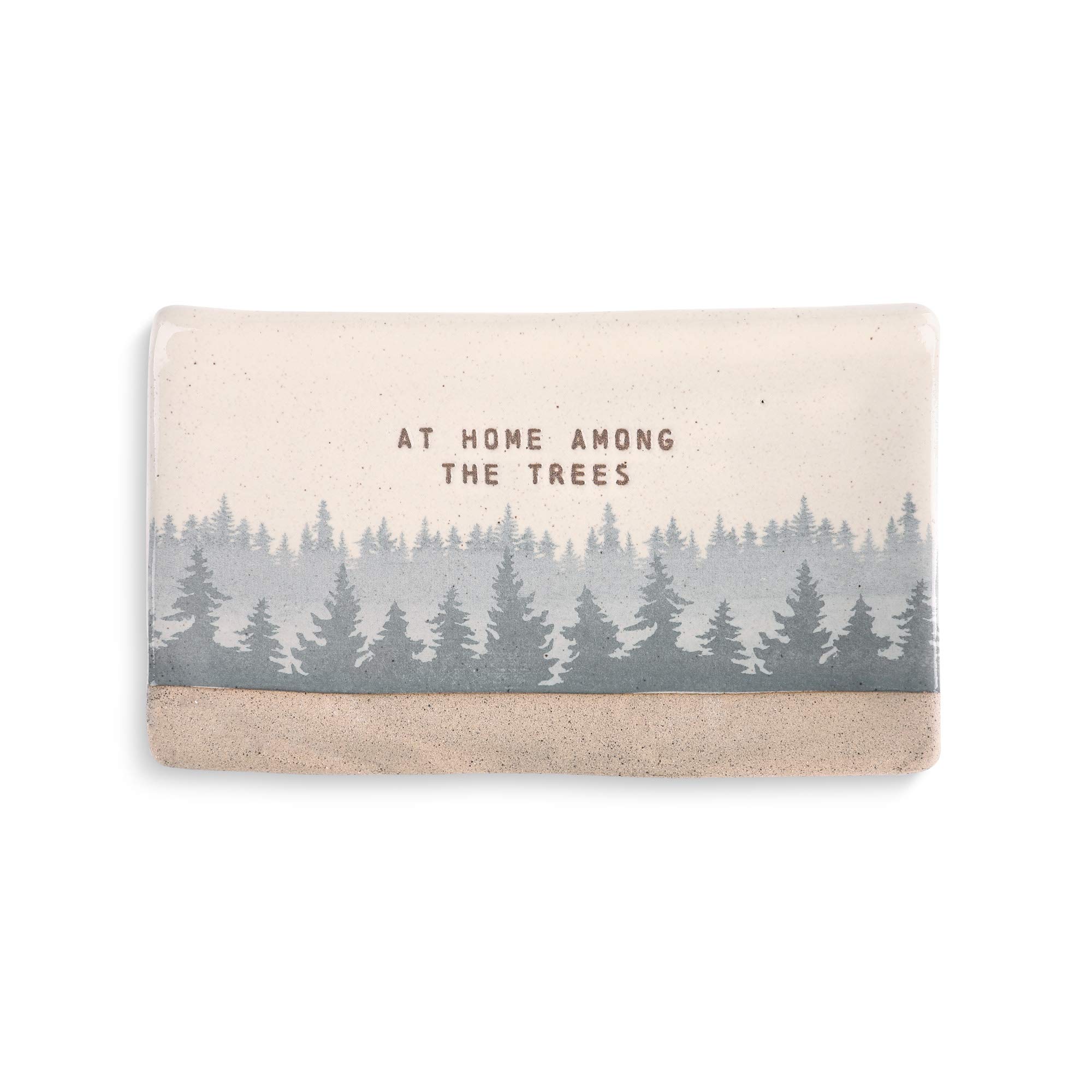 Demdaco At Home Among the Trees Blue 6 x 3.5 Stoneware Everyday Kitchen Rectangle Spoon Rest