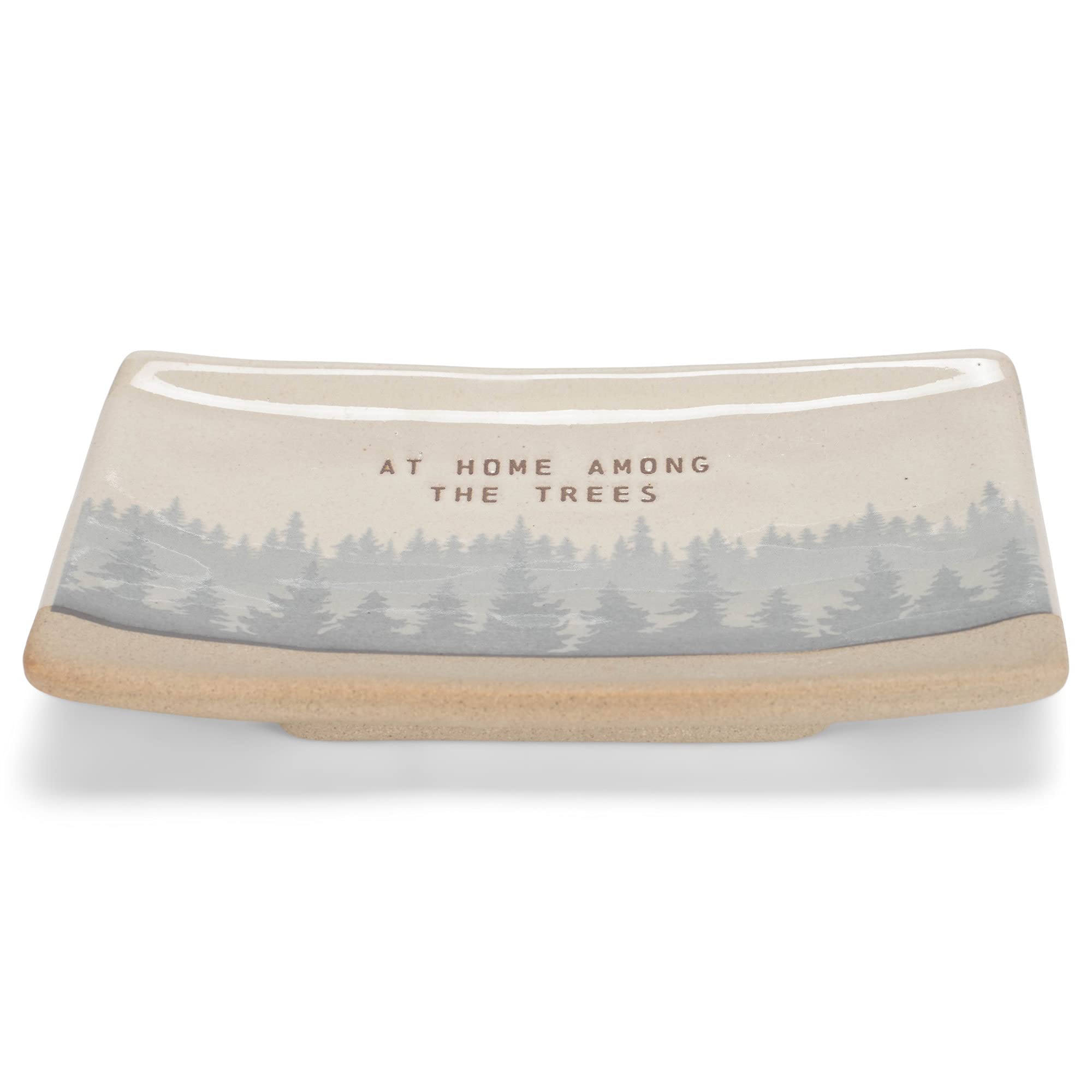 Demdaco At Home Among the Trees Blue 6 x 3.5 Stoneware Everyday Kitchen Rectangle Spoon Rest