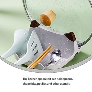 HAIQUANDJS Spoon Holder Nonslip Pot Lid Holder Multipurpose Kitchen Utensil Rack for Kitchen Cooking Tools Tableware(Food grade PP, Universal90%, Black)