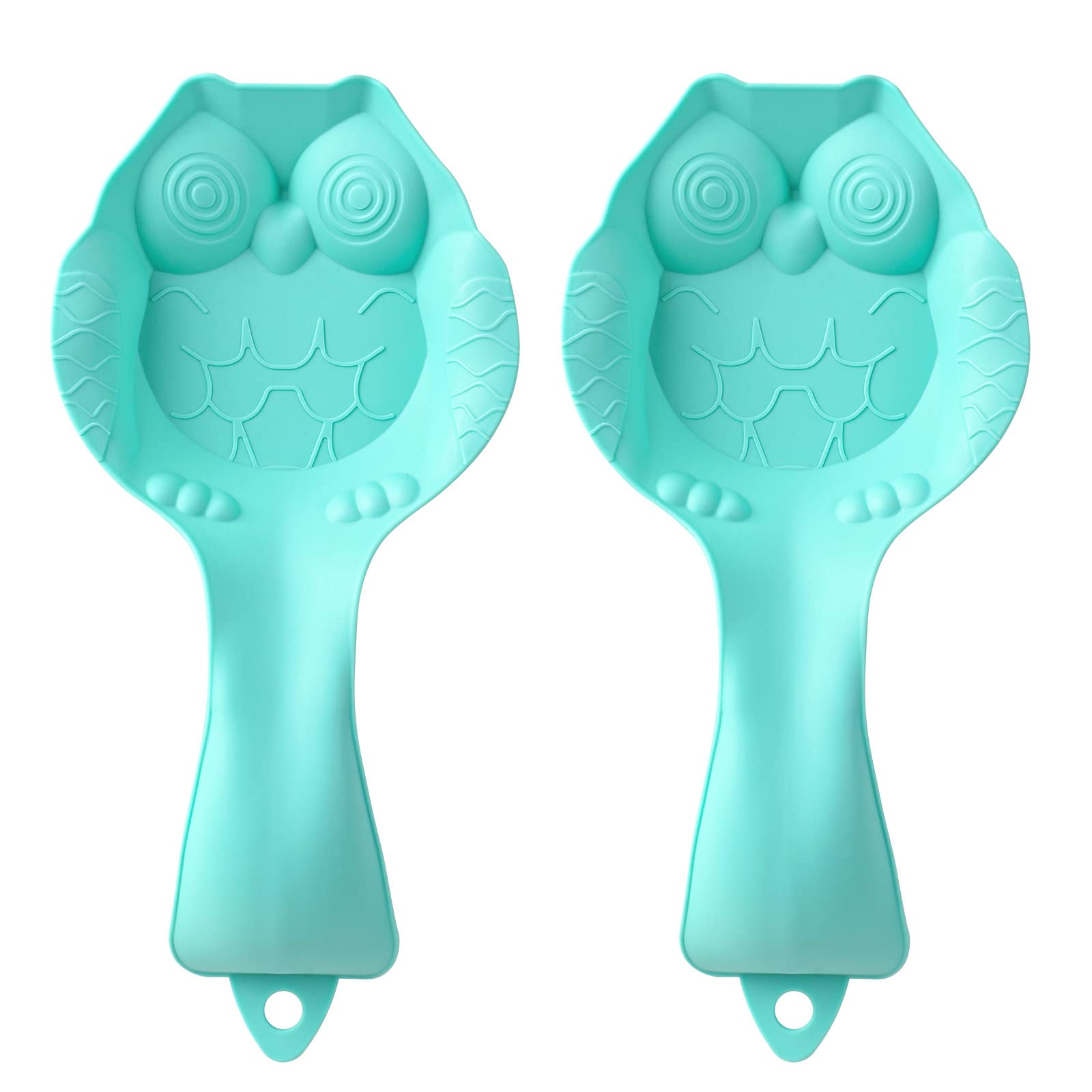 Webake Silicone Spoon Rest 2 Pack for Stove Top, Owl Shape Cooking Spoon Holder, Ladle Holder, Spatula Holder for Kitchen, Dining Table, Fork, BBQ Brushes, Tongs