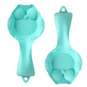 Webake Silicone Spoon Rest 2 Pack for Stove Top, Owl Shape Cooking Spoon Holder, Ladle Holder, Spatula Holder for Kitchen, Dining Table, Fork, BBQ Brushes, Tongs