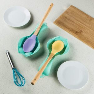 Webake Silicone Spoon Rest 2 Pack for Stove Top, Owl Shape Cooking Spoon Holder, Ladle Holder, Spatula Holder for Kitchen, Dining Table, Fork, BBQ Brushes, Tongs