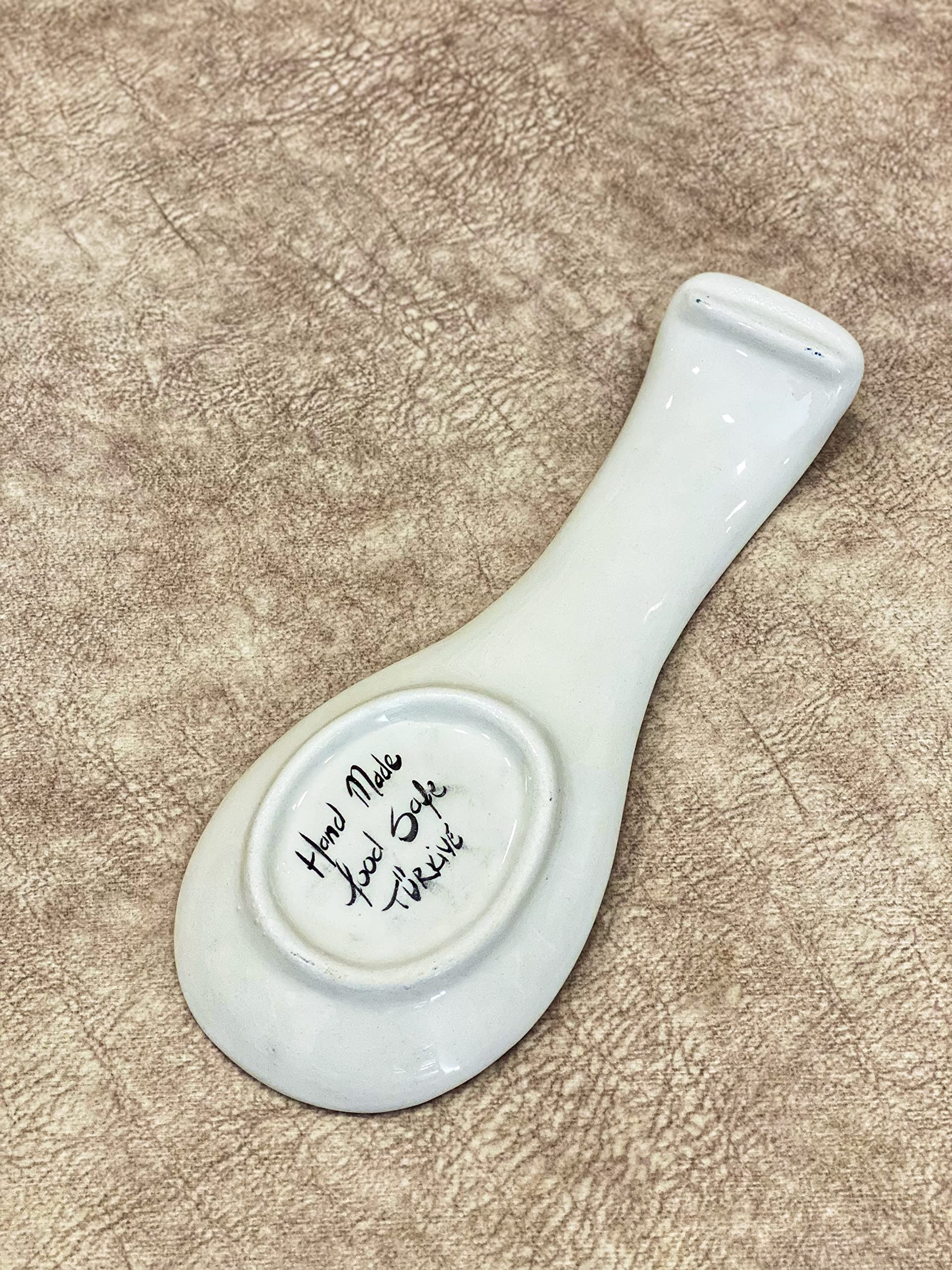 IstanbulArtWorkshop Turkish Ceramic Spoon Rest For Kitchen, Handmade Pottery Spoon Holder, Spoon Rest For Kitchen