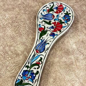 IstanbulArtWorkshop Turkish Ceramic Spoon Rest For Kitchen, Handmade Pottery Spoon Holder, Spoon Rest For Kitchen