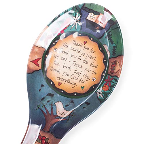 Table Prayer Thank God For Everything Multicolored 10 x 4 Melamine Spoon Rest