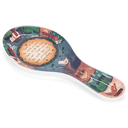 Table Prayer Thank God For Everything Multicolored 10 x 4 Melamine Spoon Rest