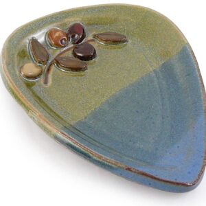 American Made Ceramic Stoneware Spoon Rest with Olive Branch Motif