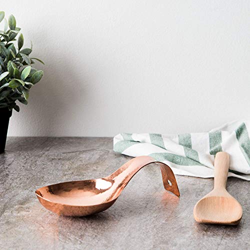 Home Essentials 79113-HE Unique Kitchen Hammered Copper Spoon Rest 7.5"L