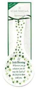 ceramic spoon rest with irish blessing and shamrock design