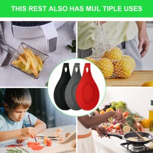 6pcs Silicone Spoon Holder, Spoon Rest for Stove Top Spatula Ladle Pot Lid Spoon Rest for Kitchen Counter Kitchen Gadgets Accessories for Cooking