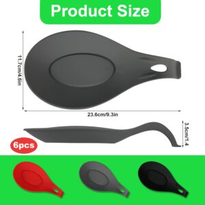 6pcs Silicone Spoon Holder, Spoon Rest for Stove Top Spatula Ladle Pot Lid Spoon Rest for Kitchen Counter Kitchen Gadgets Accessories for Cooking