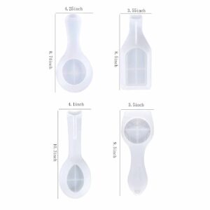 Yalulu 4Pcs Spoon Fork Holder Pad Epoxy Resin Mold, Spatula Rack Kitchen Utensil Tray Silicone Mould, Kitchen Tableware Holder Resin Mould