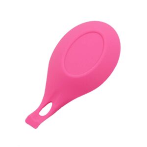 Idiytip Silicone Heat Resistant Spoon Fork Mat Rest Silicone Spoon Holders Utensil Spatula Holder Kitchen Tool,Rose red