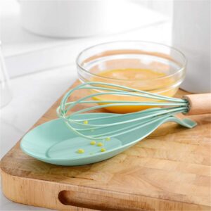 4 Pce Spoon Rest for Stove Top,Silicone Spoon Rest-BPA-Free and Food Grade Silicone Spoon Holder-Smooth Surface for Cooking Spatula, Ladle, Brush, Risotto shaoziguijiao