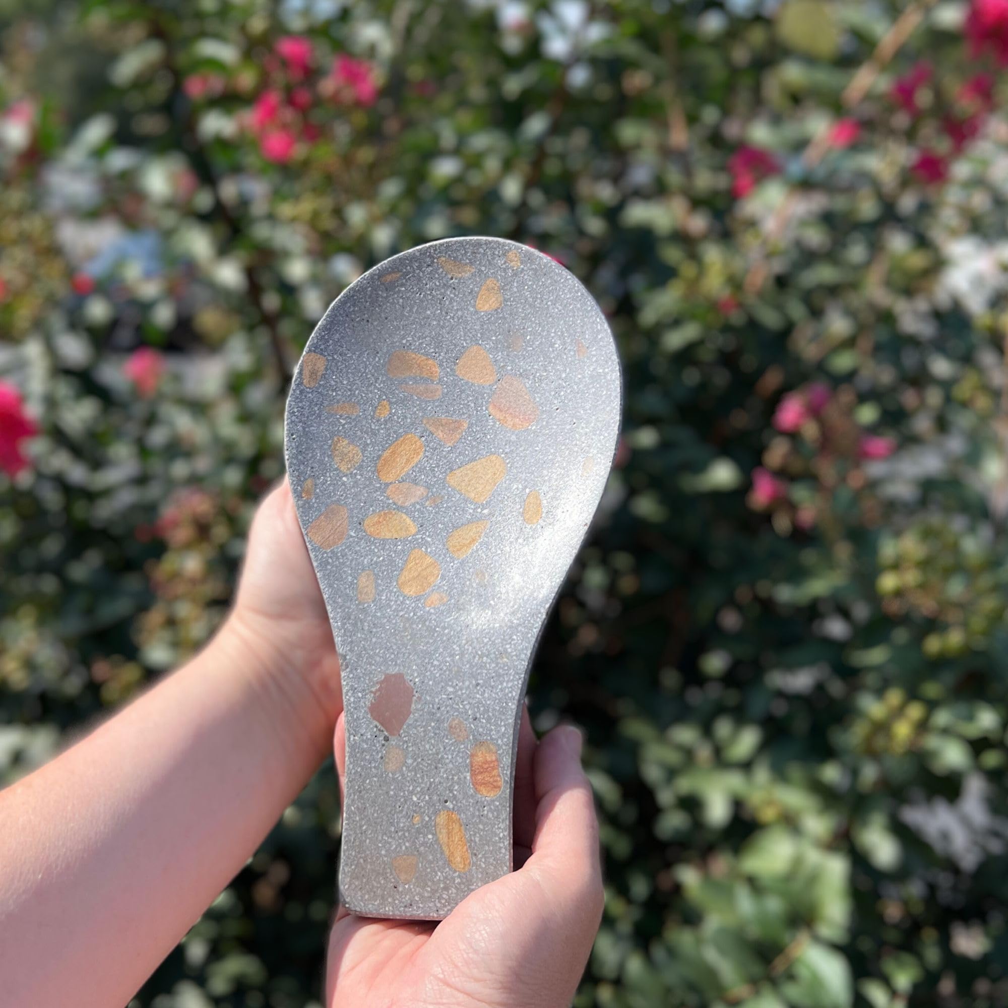 Alchemade Large Grey Terrazzo Spoon Rest - Stylish Terrazzo Aesthetic Cooking Spoon Holder In A Modern, Contemporary And Mid-century Style For Your Home