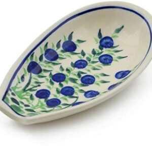 Polish Pottery 5-inch Spoon Rest (Blue Dream Theme) + Certificate of Authenticity