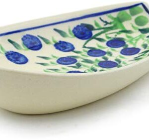 Polish Pottery 5-inch Spoon Rest (Blue Dream Theme) + Certificate of Authenticity