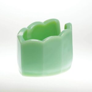 mosser glass 2-3/4 inch jadeite glass scalloped spoon rest