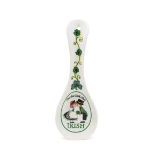 decorative ceramic kitchen spoon rest by e.h.g | "kiss the cook, she's irish"