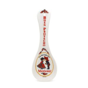 decorative ceramic kitchen spoon rest by e.h.g | mexican "buen provecho"