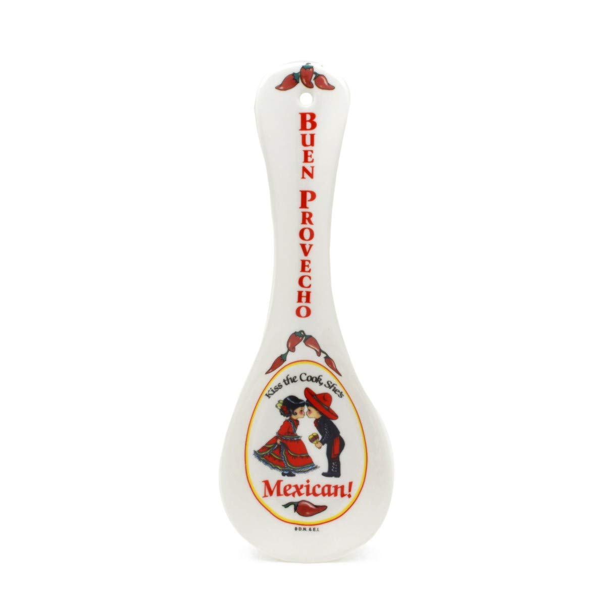 Decorative Ceramic Kitchen Spoon Rest by E.H.G | Mexican "Buen Provecho"