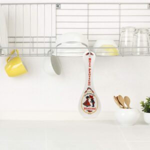 Decorative Ceramic Kitchen Spoon Rest by E.H.G | Mexican "Buen Provecho"