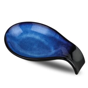 Nihow Ceramic Spoon Rest & Sponge Holder - Navy Blue