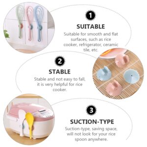 Luxshiny 4pcs Storage Rack Spoon Display Stand Rice Spoon Stand Wall Suction Spoon Holder Rice Spoon Rest Paddle Suction Rack Hanger Holder Kitchen Organizer Ladle Absorb Water