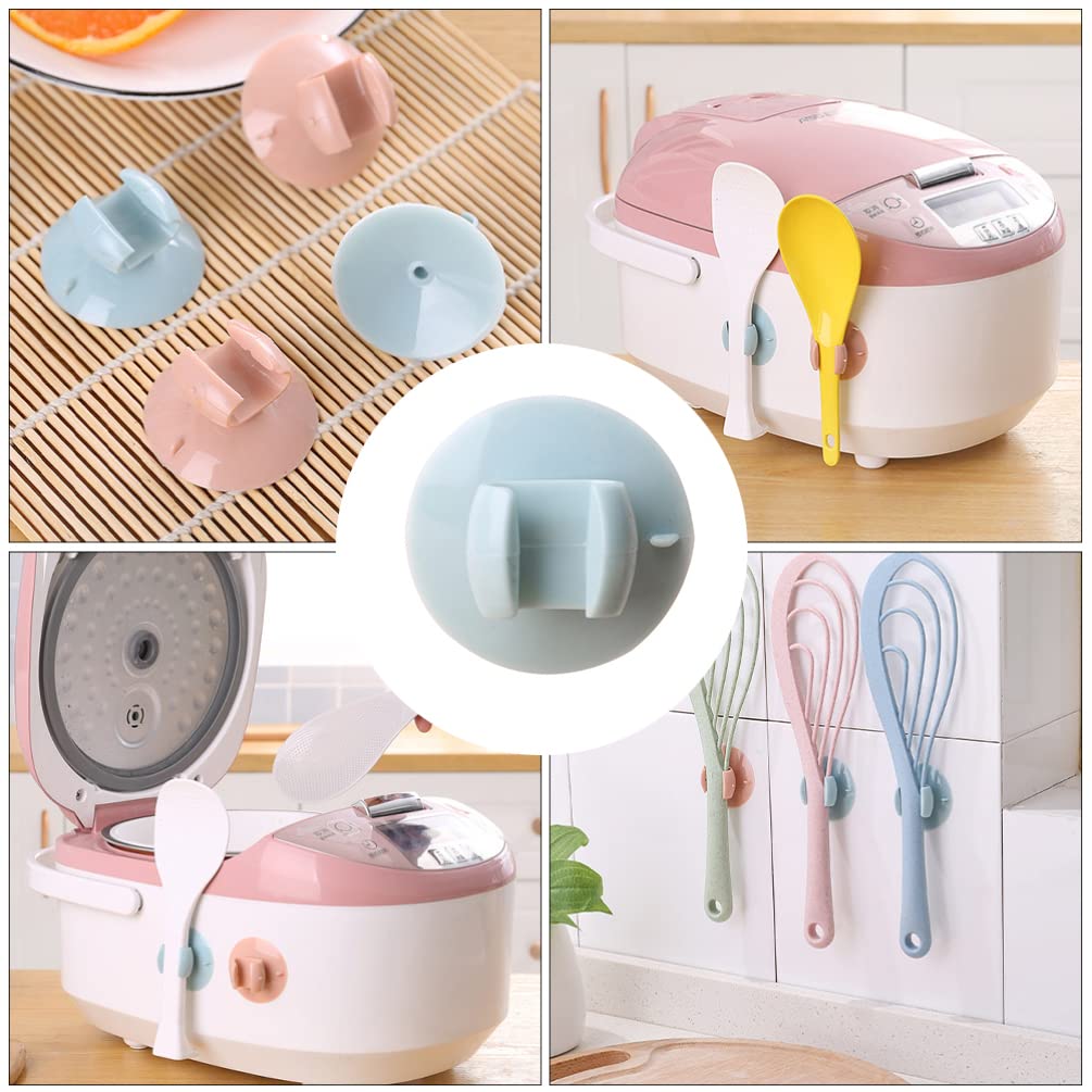 Luxshiny 4pcs Storage Rack Spoon Display Stand Rice Spoon Stand Wall Suction Spoon Holder Rice Spoon Rest Paddle Suction Rack Hanger Holder Kitchen Organizer Ladle Absorb Water